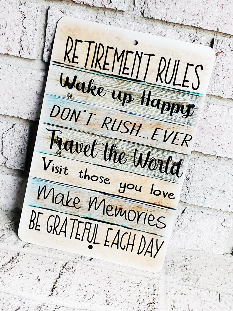 Retirement Rules Metal Sign Indoor/outdoor Metal Signs - Etsy