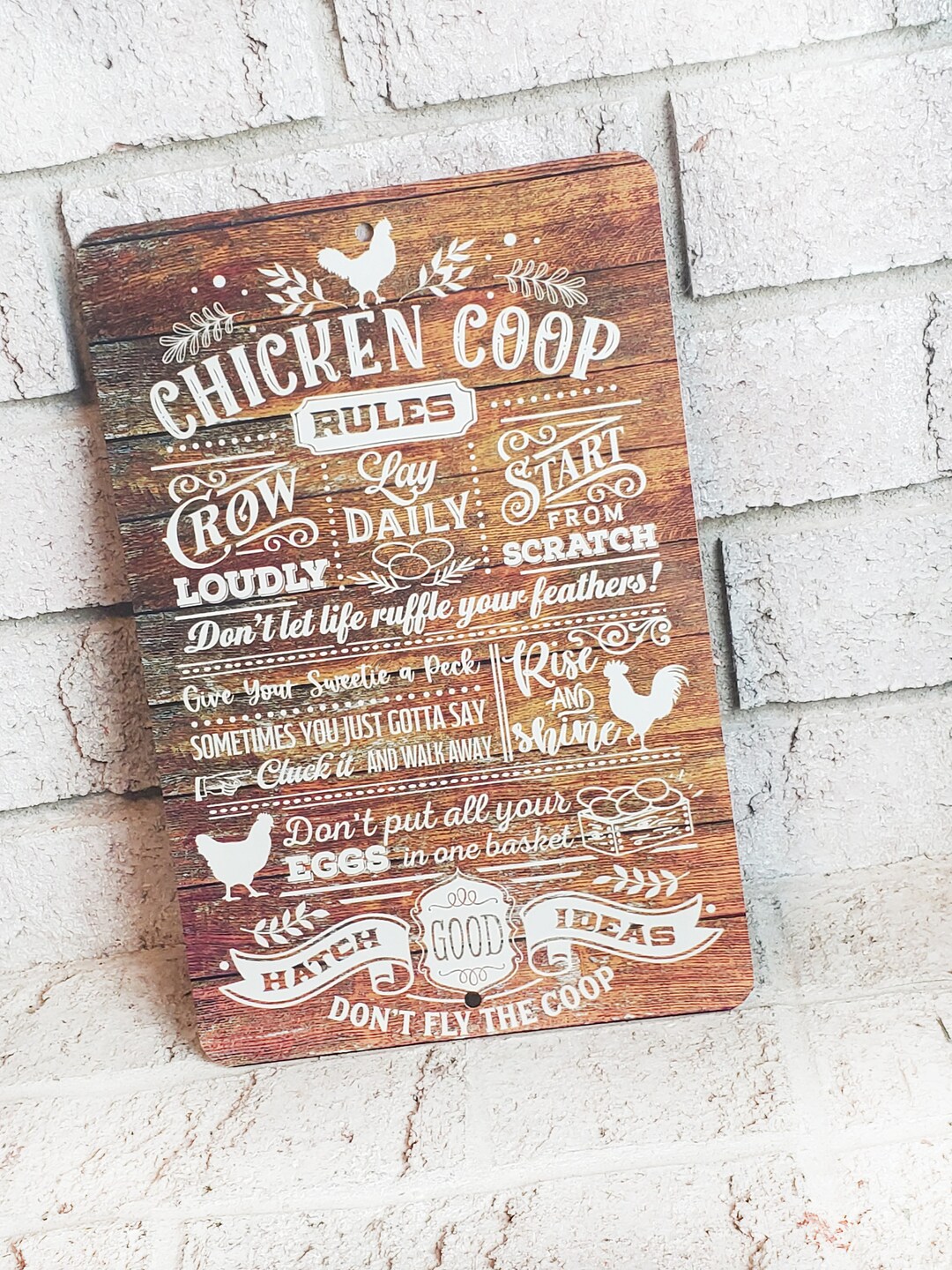 Chicken Coop Rules Metal Sign, Backyard Decor - Etsy
