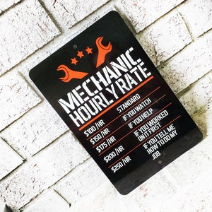 Mechanic Rules Metal Sign, Indoor/outdoor Metal Signs, Garage Gifts ...