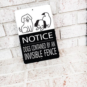 Invisible Fence Sign Cute Invisible Fence Dogs Contained by - Etsy