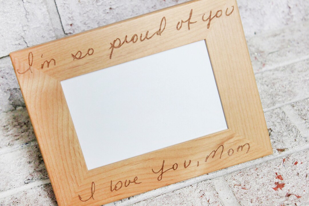 Your Handwriting Engraved Forever in a 4x6 Frames, Custom Photo Frames ...