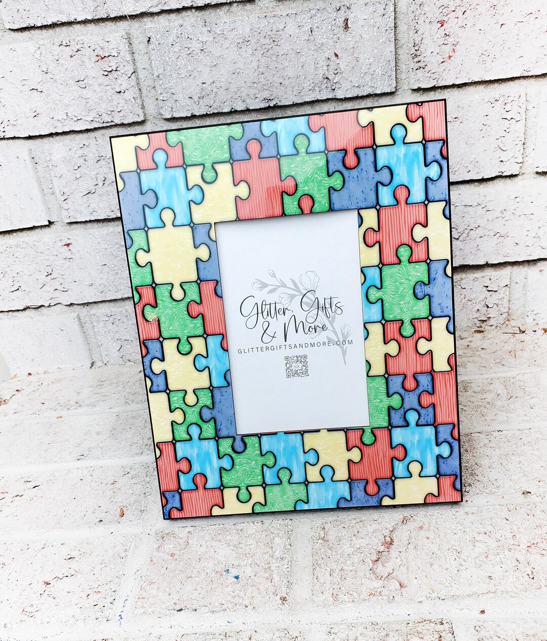Autism Awareness Frame, Puzzle Piece Frame, 4x6 Picture Frame, Teacher ...
