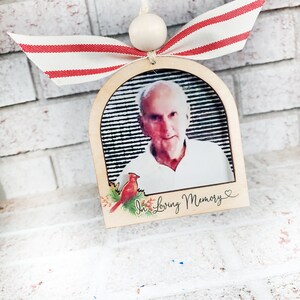 In Loving Memory Ornament With Cardinal and Picture, Memorial Christmas ...