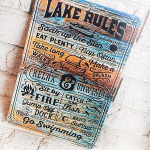 Lake Rules Outdoor Metal Sign, Summer Yard Signs, Indoor/outdoor Metal ...