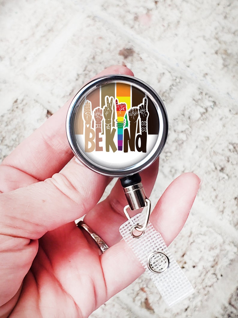 Be Kind Badge Reel Diversity Id Holder Inclusivity Ally - Etsy