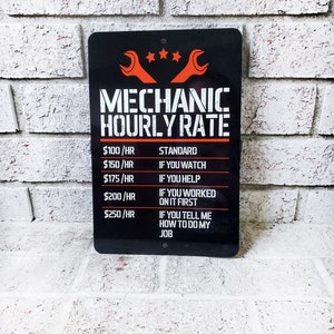 Mechanic Rules Metal Sign, Indoor/outdoor Metal Signs, Garage Gifts ...