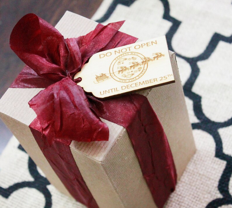 Do Not Open Until CHRISTMAS Wood Gift Tags Set of 3 Santa | Etsy