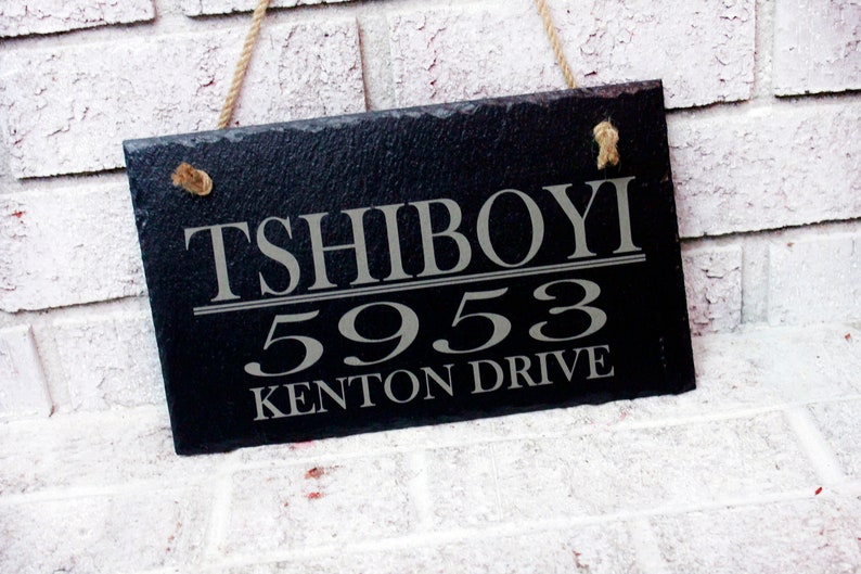 Custom Address Plaque Slate Address Sign Laser Engraved | Etsy