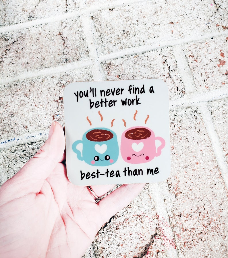 Work Bestie Gifts Work Best Tea Coaster Tea Lover Gifts Co - Etsy