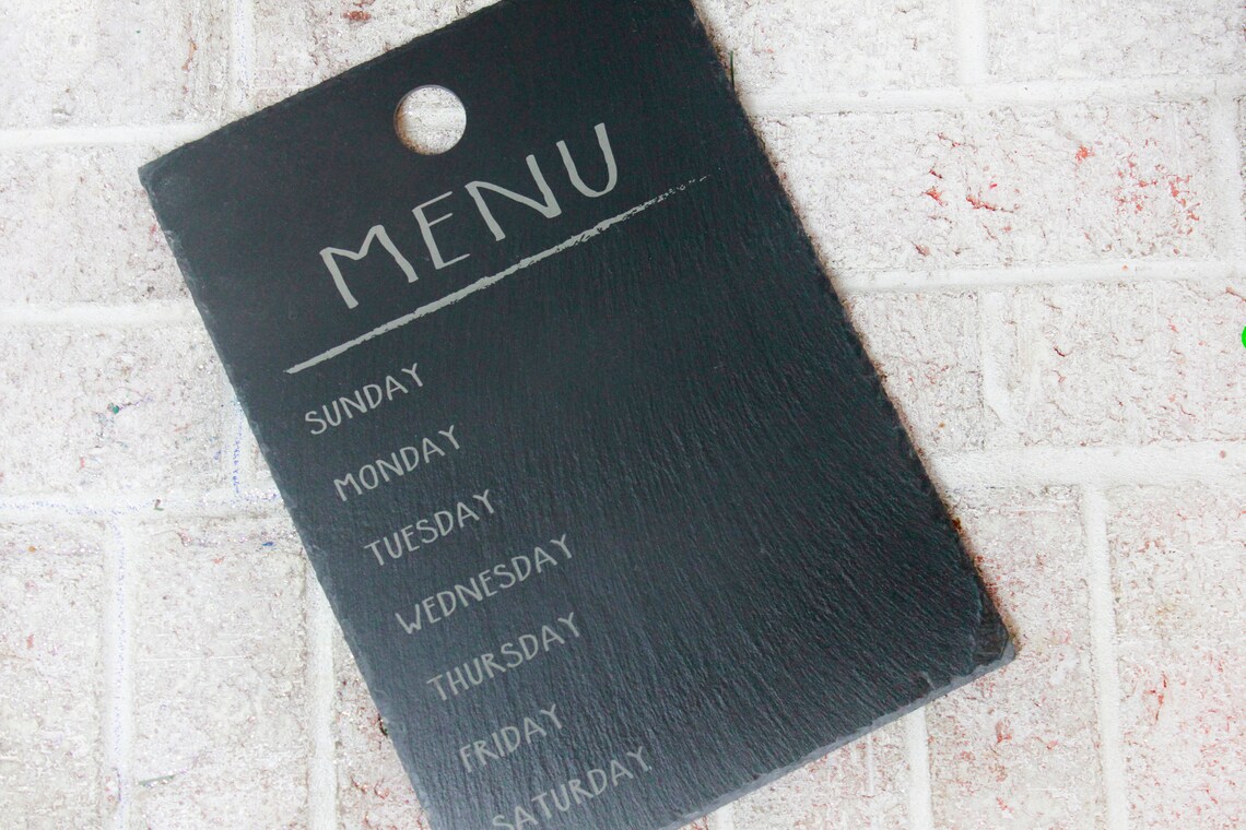 Weekly Menu Board Slate Chalkboard Meal Planning Farmhouse - Etsy