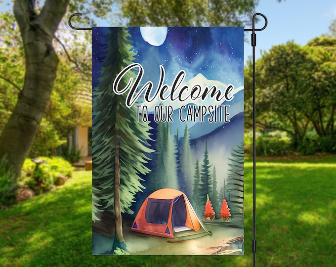 Welcome to Our Campsite, Camping Flag, Campsite Flag, Campe Site Flag ...