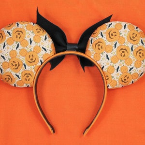 Pumpkin Mickey Bat Halloween Ears, Minnie Ears, Disney Headband, Mickey ...
