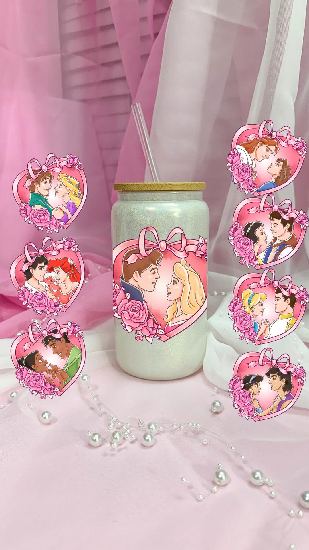 Sweetheart Princess Couple Coffee Cup, Trendy Glass Cup, Gift for ...