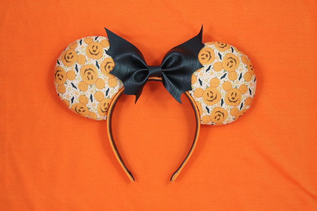 Pumpkin Mickey Bat Halloween Ears, Minnie Ears, Disney Headband, Mickey ...