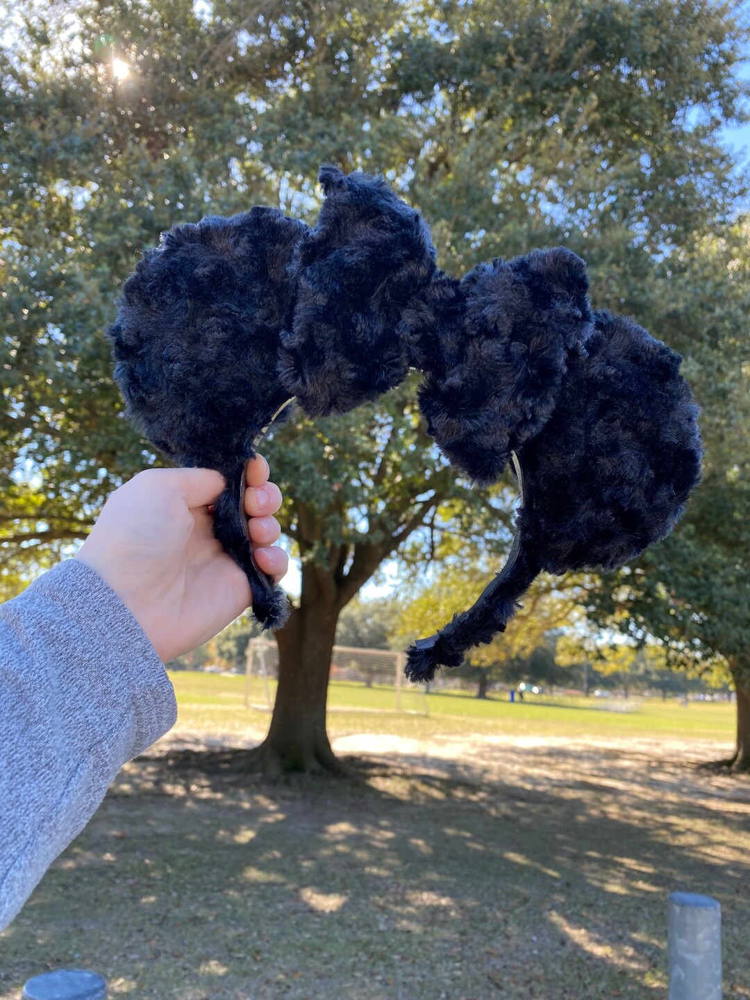 Black Fluff Disney Ears, Trendy Disney Ears, Neutral Ears, Fuzzy Disney ...