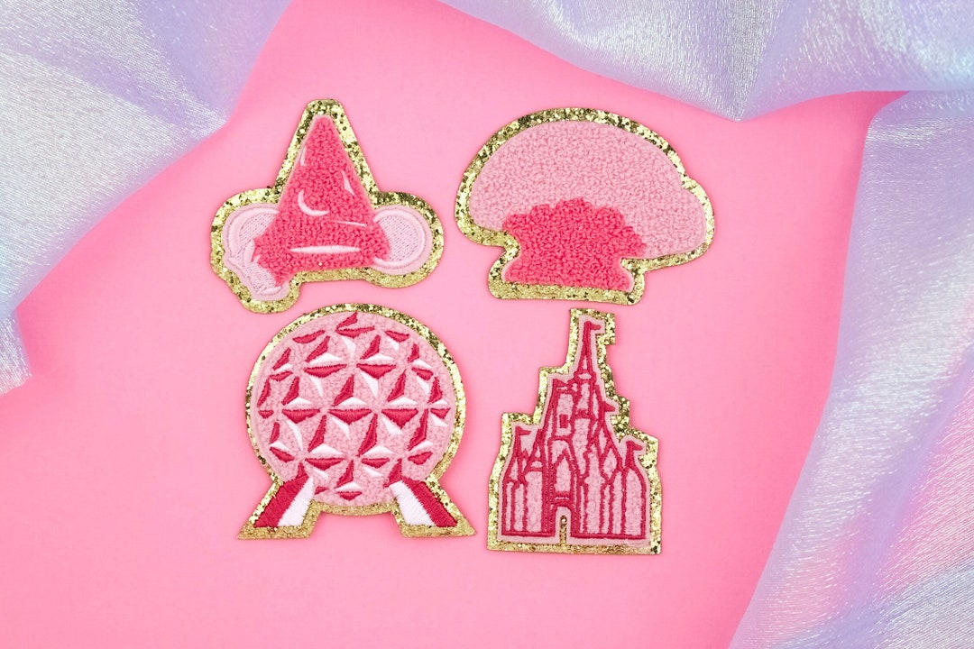 Pink Park Location Icon Patches, 3M Sticky Embroidery Patches, Park ...