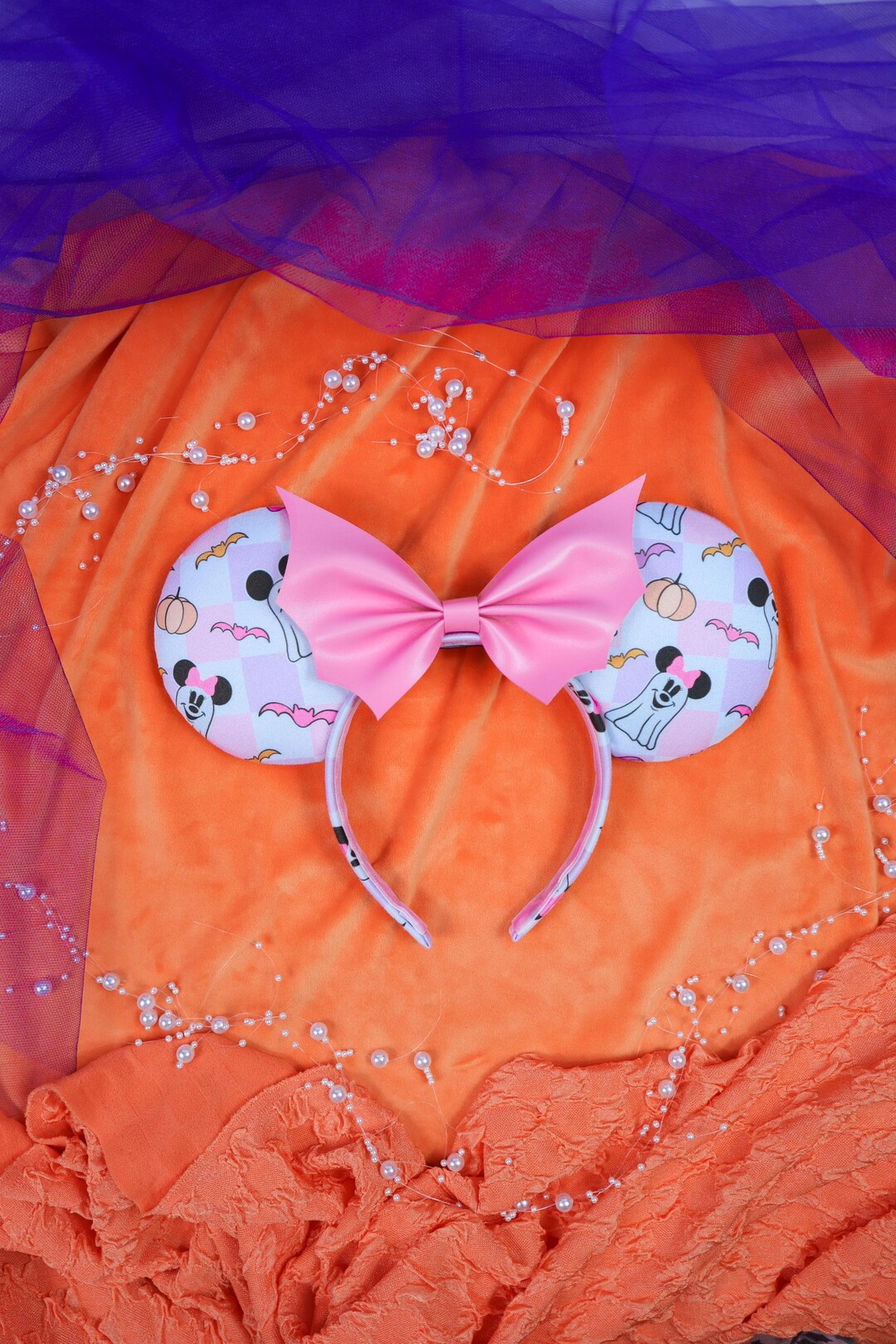 Mickey and Minnie Ghost Mickey Ears, Bat Mickey Ears, Mickey Halloween ...