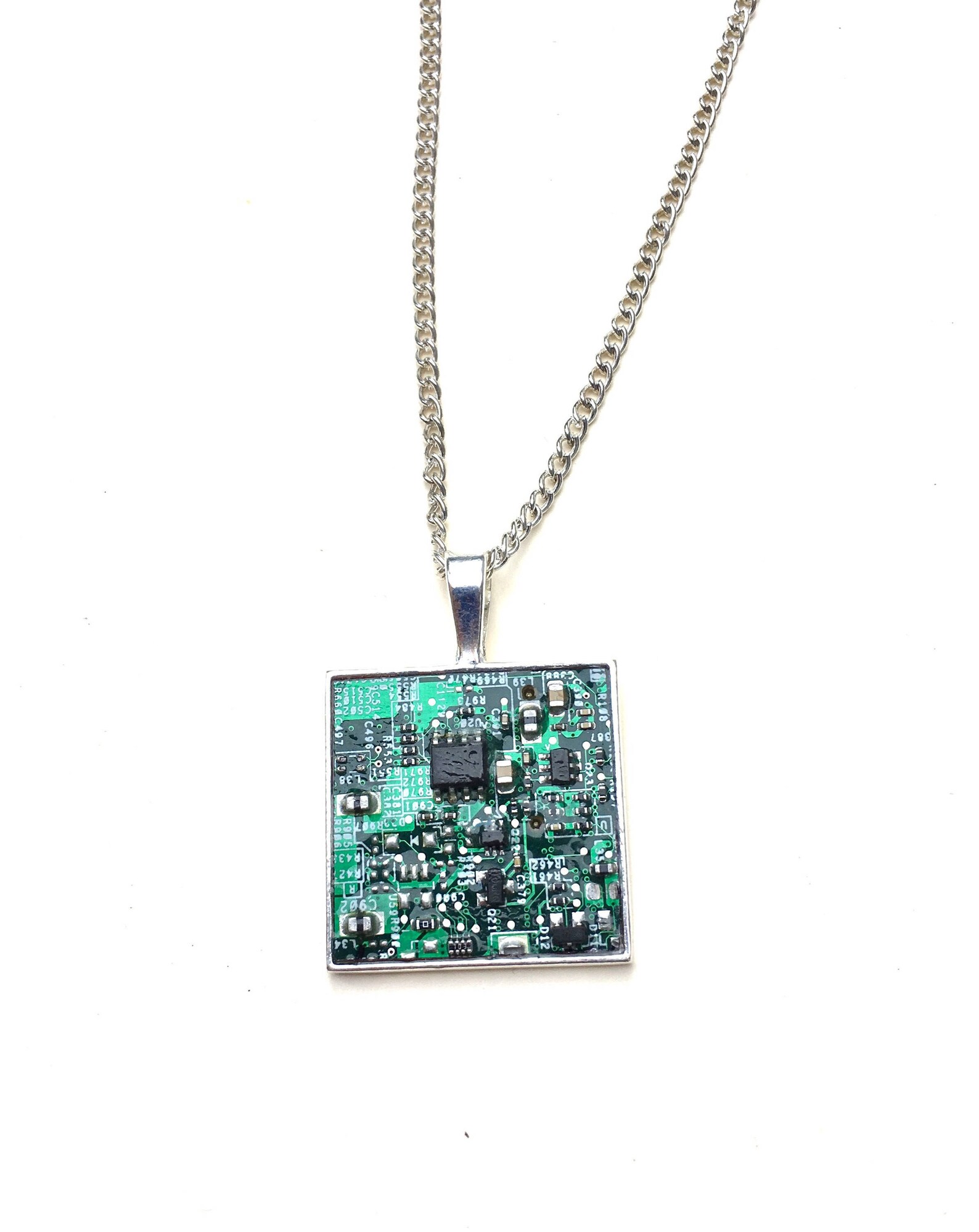 Motherboard Pendant Necklace Computer Green Cyberpunk - Etsy