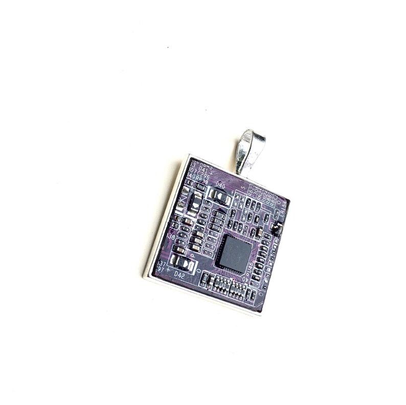 Motherboard pendant necklace computer purple cyberpunk | Etsy