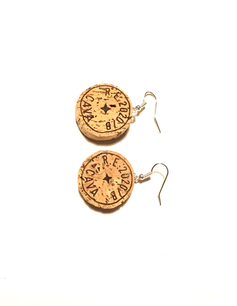 Cava Cork Earrings Handmade Champagne Recycling Upcycling - Etsy UK
