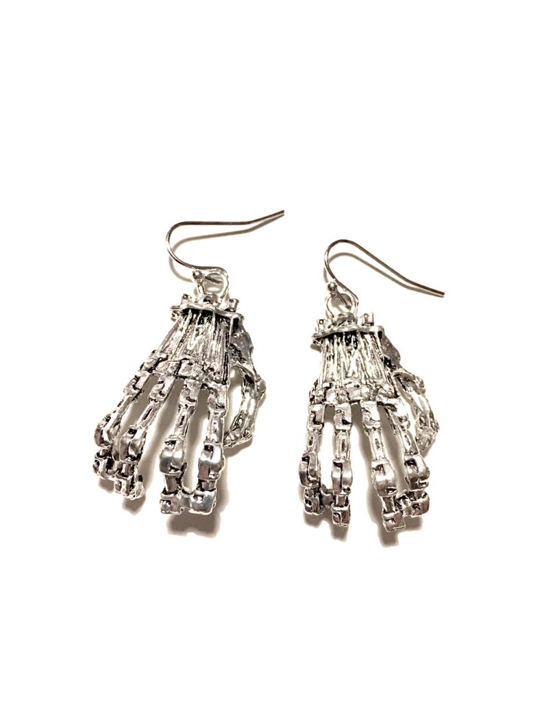 Skeleton Hand Earrings Goth Gothic Bones Halloween Scary Death - Etsy UK