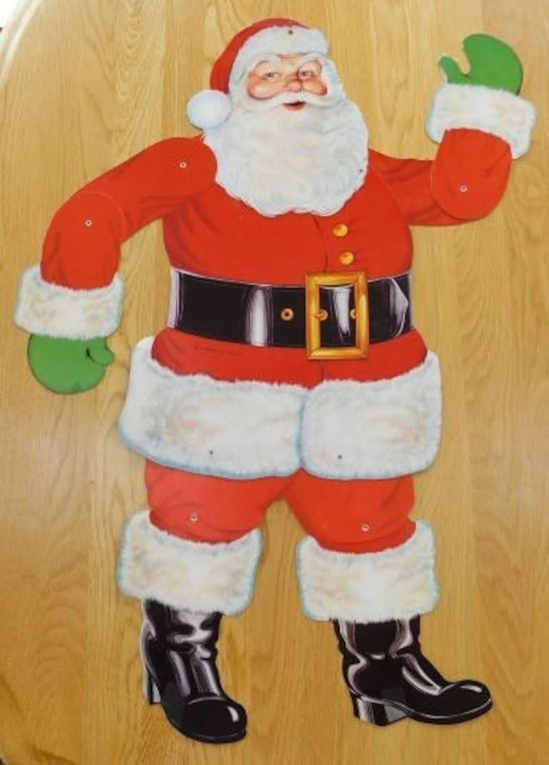 Vtg 1978 Beistle SANTA CLAUS Jointed Movable Cardboard Wall - Etsy