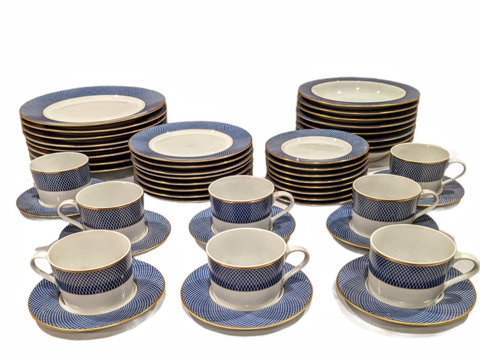 BLOCK SPAL Blue Skies China Dinnerware 48 Piece Set Service | Etsy