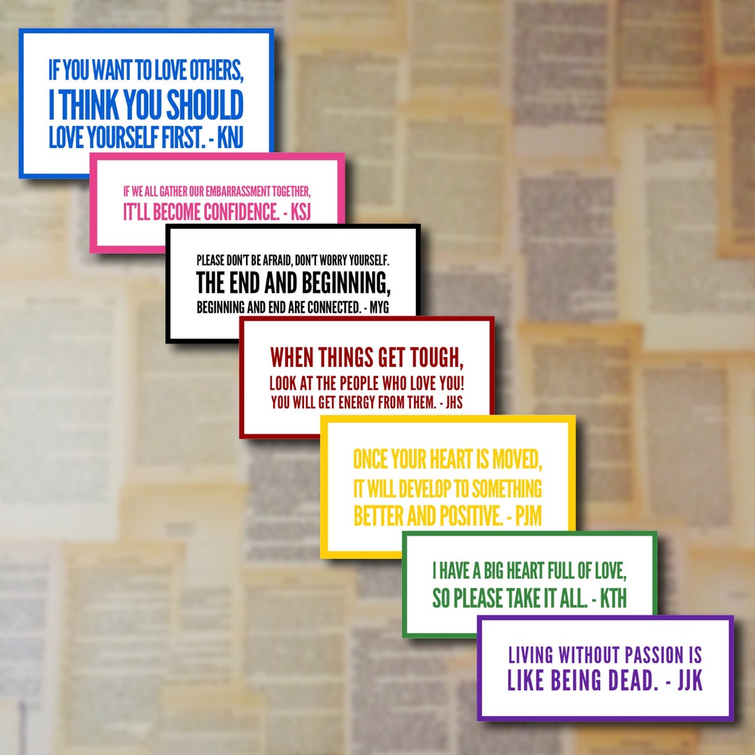 Sticker BTS Motivational Quotes | Fan Merch Art Bangtan Kpop - Etsy