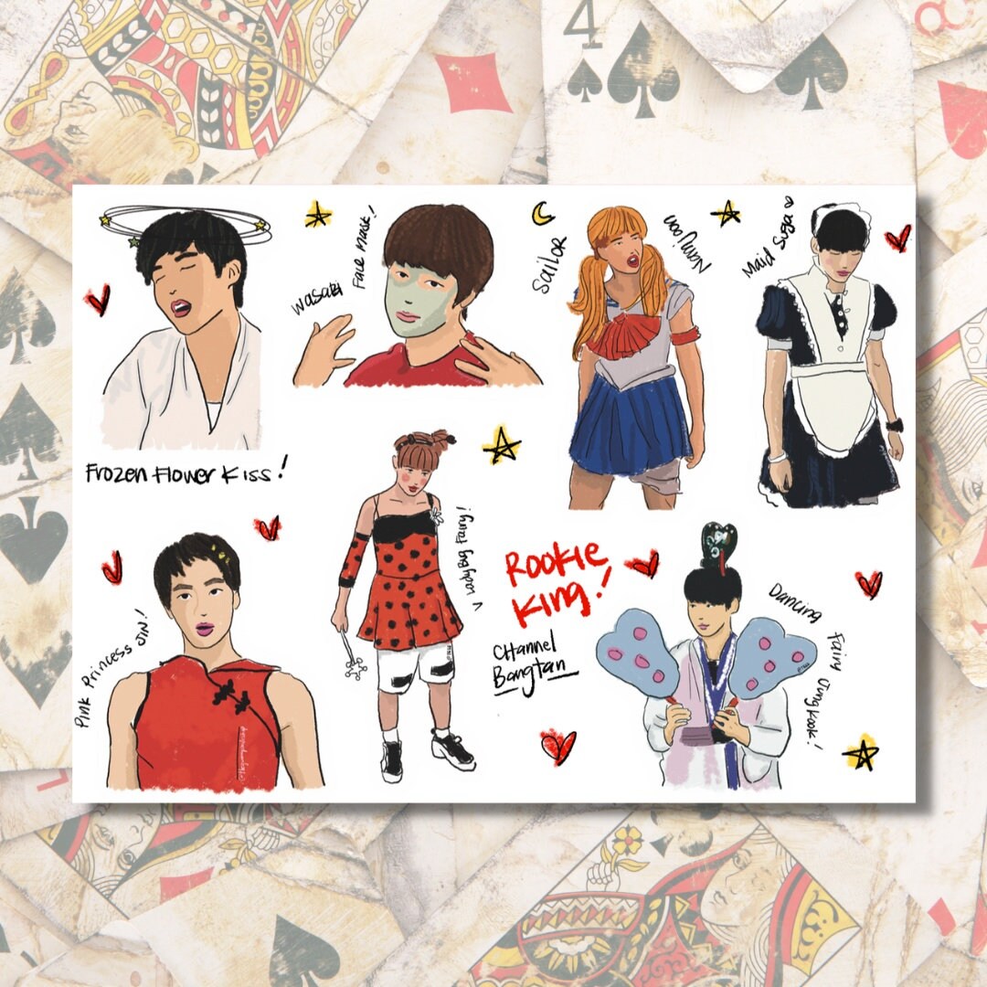 Sticker Sheet BTS Rookie King Inspired | Fan Art Merch Kpop Bangtan - Etsy