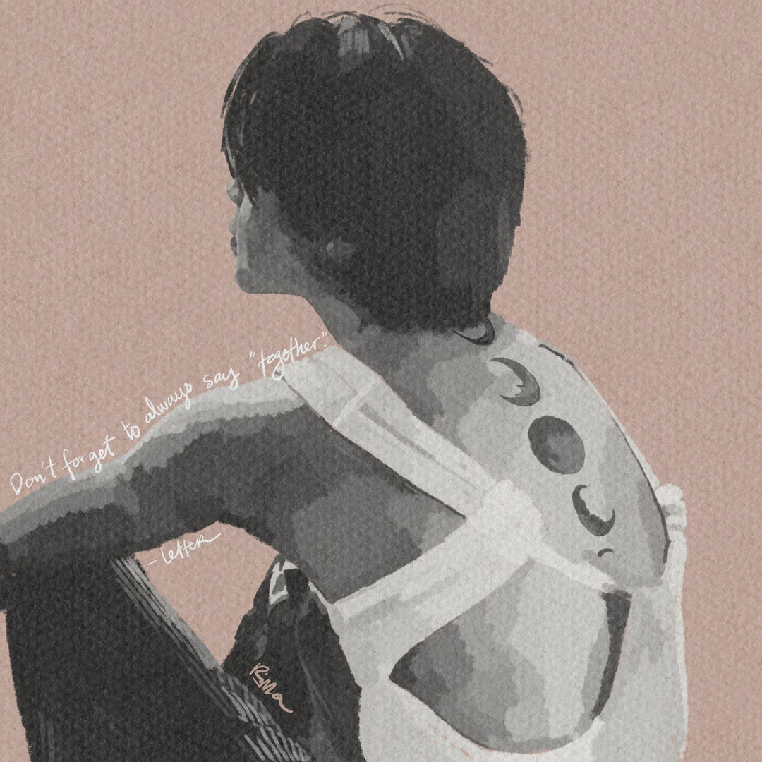 Wall Art Jimin Letter Moon Tattoo FACE Print Artwork | BTS Fan Art ...