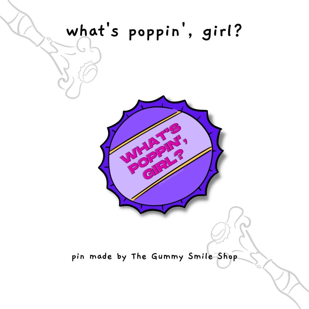 Pin BTS Inspired Namjoon RM What's Poppin Girl Look Here Acrylic Badge ...