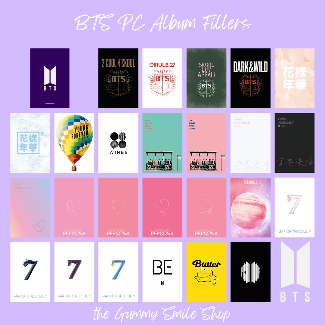 Photocard PC BTS Album Binder Fillers | KPOP Fan Merch - Etsy
