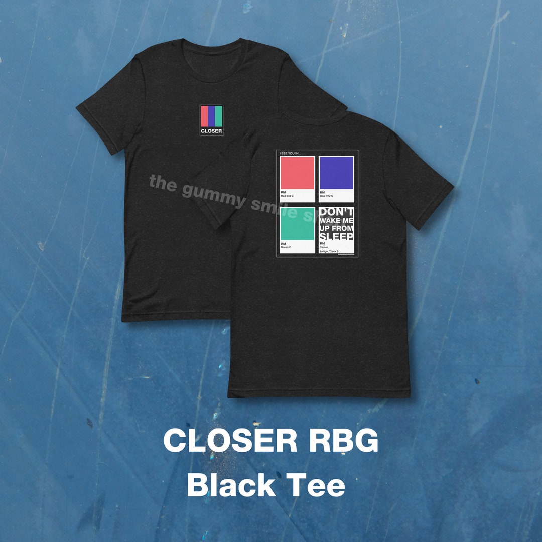 T-shirt Closer RM Indigo Black | Kim Namjoon BTS | Kpop Fan Merch - Etsy