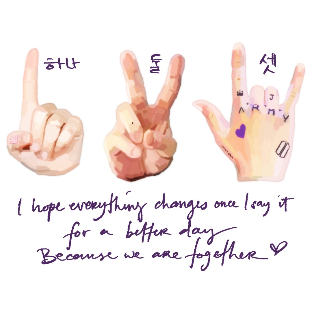 Wall Art BTS 2! 3! Doolset Art Print | Fanart Merch Kpop Bangtan Lyrics Quote - Etsy