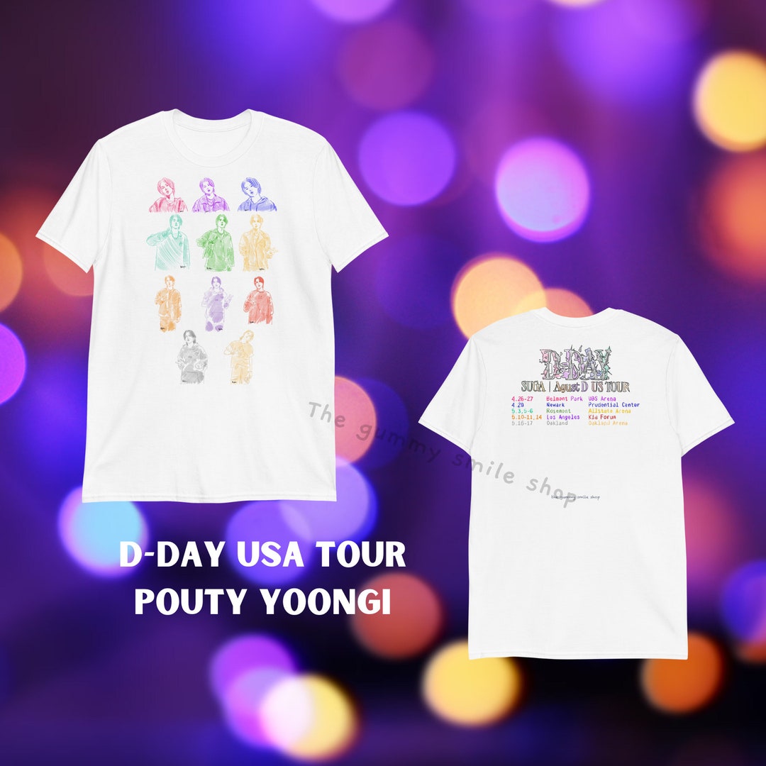 T-shirt Suga Agust D D-day US Tour Merch | BTS Min Yoongi | Kpop Fan ...