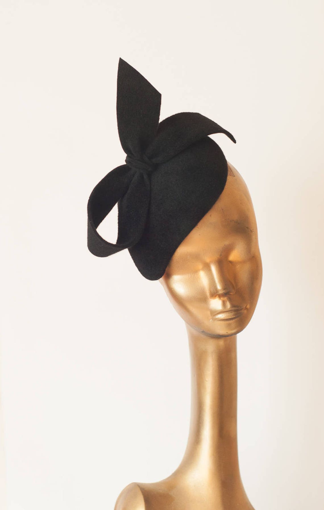 Unique Modern Black Fur FELT FASCINATOR. BRIDAL Fascinator - Etsy Canada