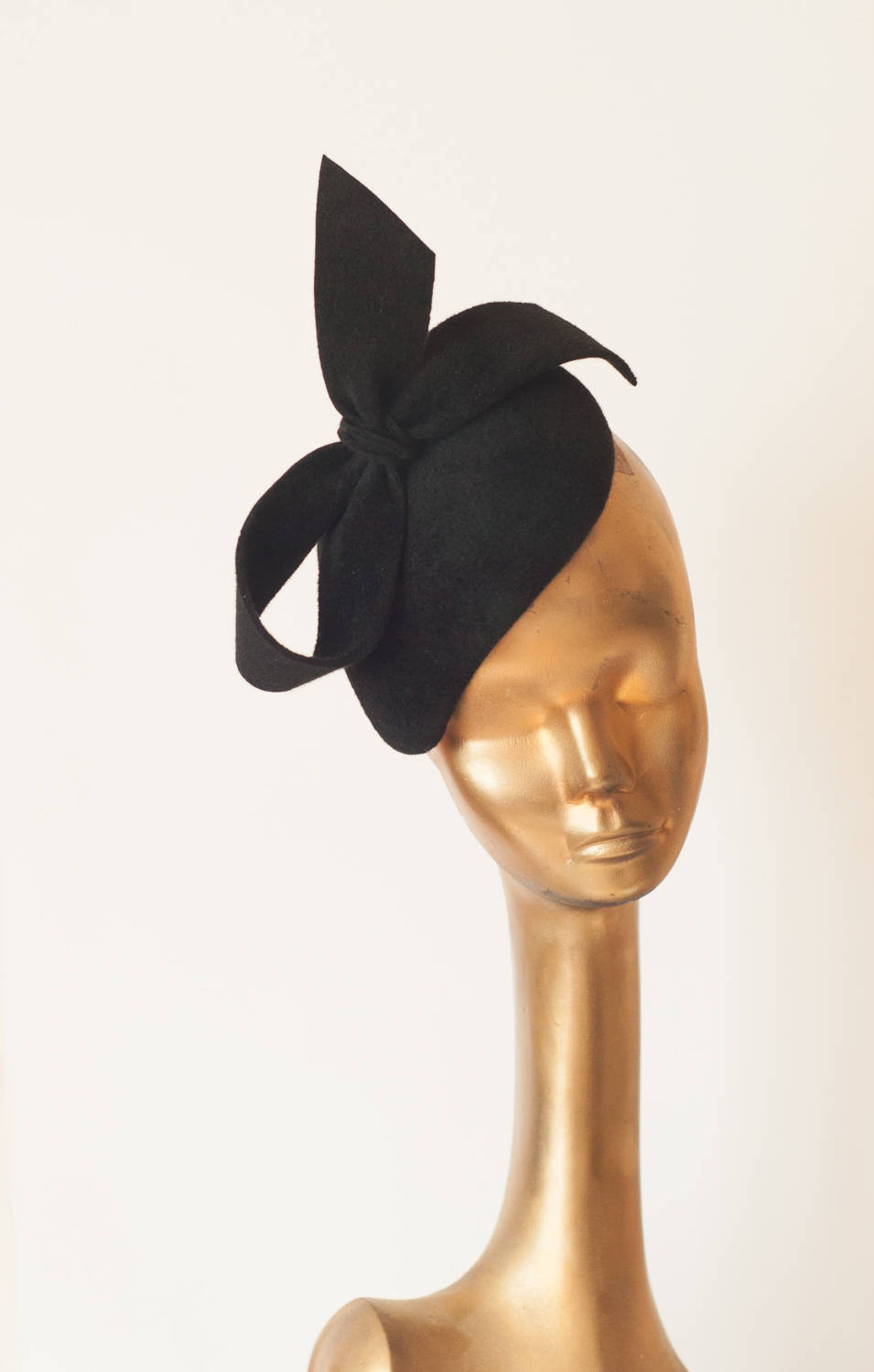 Unique Modern Black Fur FELT FASCINATOR. BRIDAL Fascinator - Etsy Canada