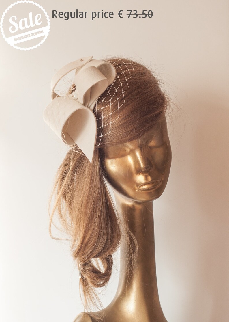 Unique Modern Cream FELT FASCINATOR BRIDAL Fascinator . - Etsy UK