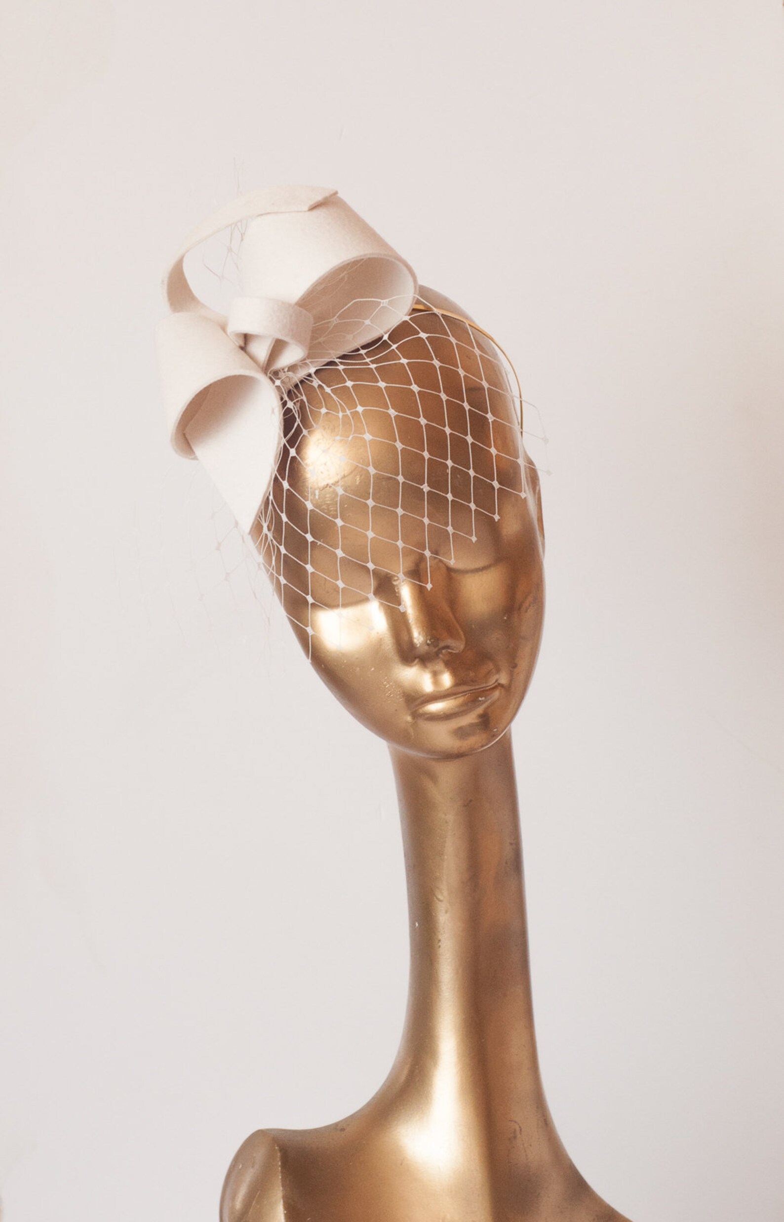 Unique Modern Cream FELT FASCINATOR BRIDAL Fascinator . | Etsy