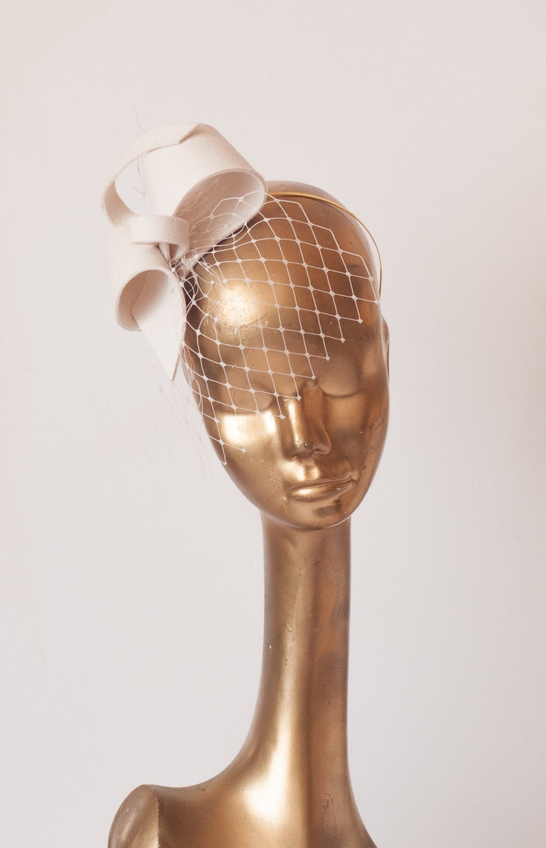 Unique Modern Cream FELT FASCINATOR BRIDAL Fascinator . | Etsy