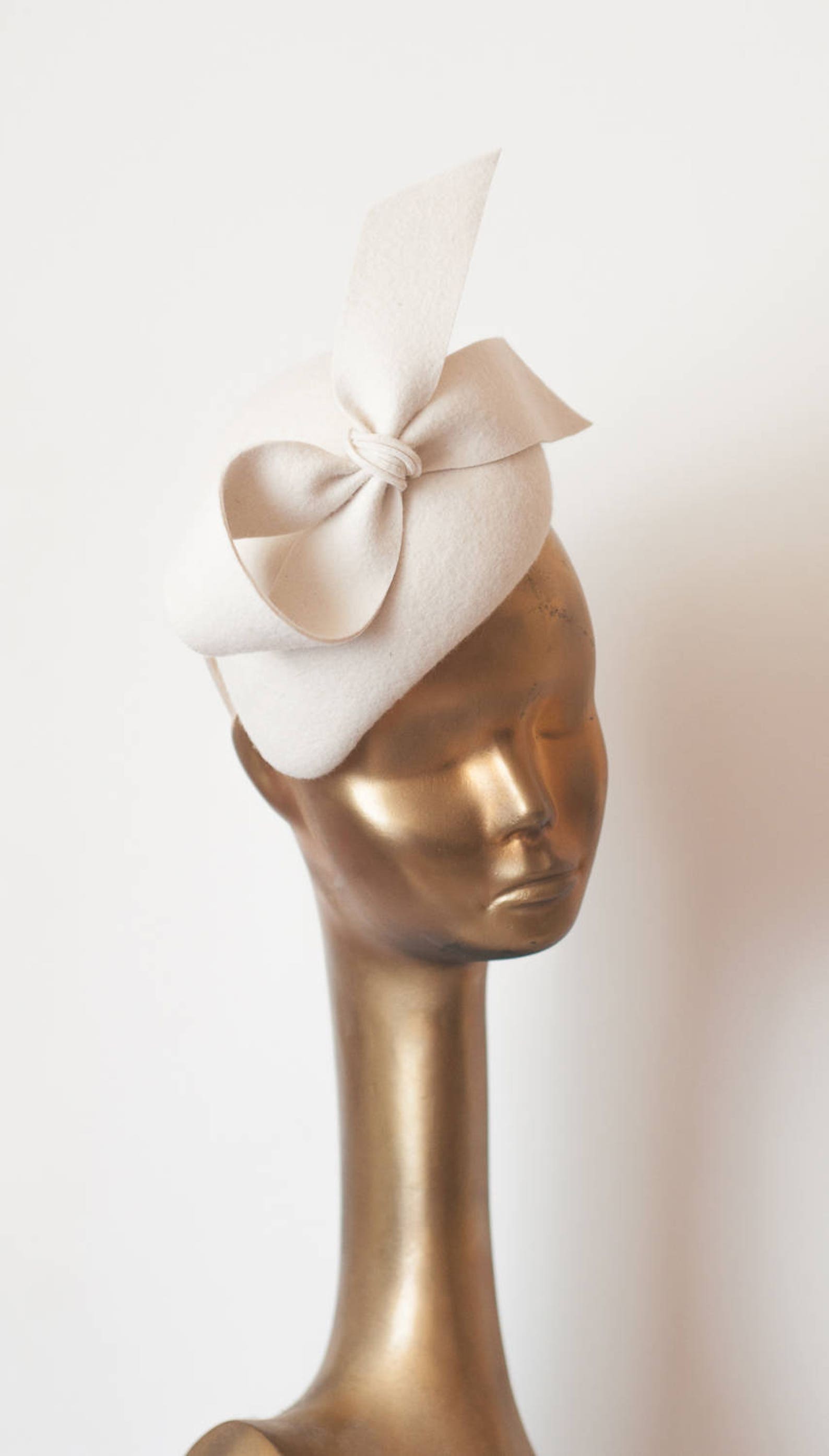 Unique Modern Cream FELT FASCINATOR. BRIDAL Fascinator - Etsy