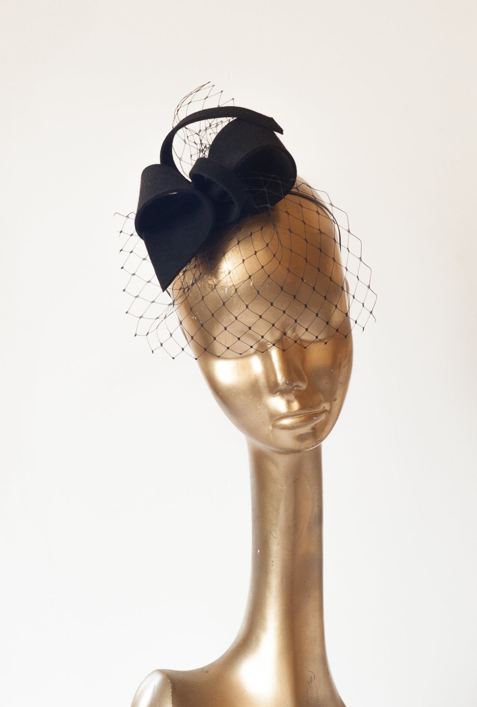 Unique Modern Black FELT FASCINATOR BRIDAL Fascinator . - Etsy