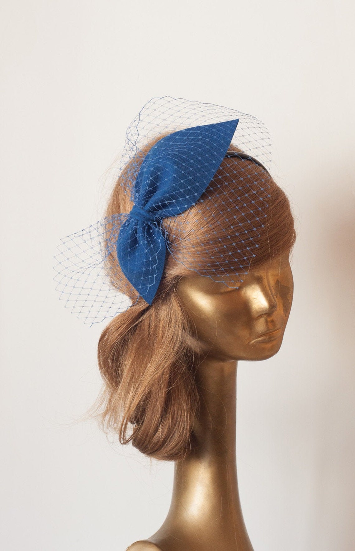 Unique Modern Royal Blue Felt FASCINATOR . Blue Headpiece - Etsy