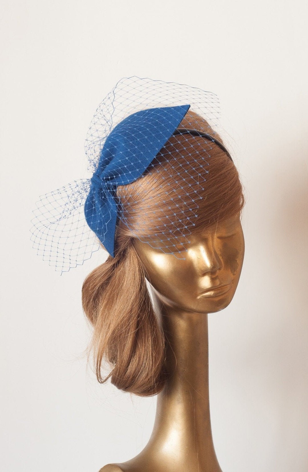 Unique Modern Royal Blue Felt FASCINATOR . Blue Headpiece, Blue Party ...