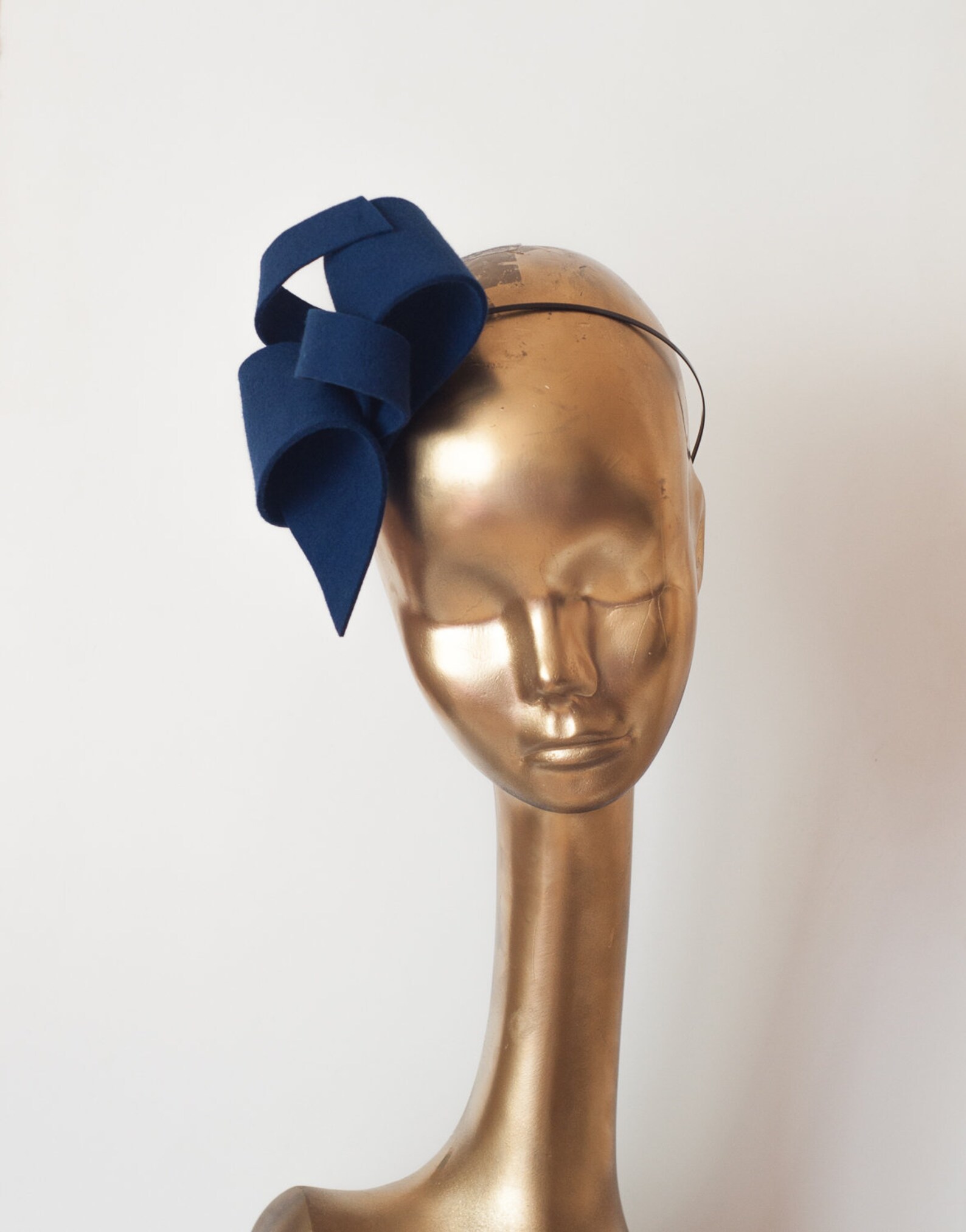 Unique Modern Navy Blue FELT FASCINATOR. BRIDAL Fascinator . - Etsy