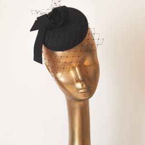 Unique Modern Black FELT FASCINATOR. BRIDAL Fascinator - Etsy
