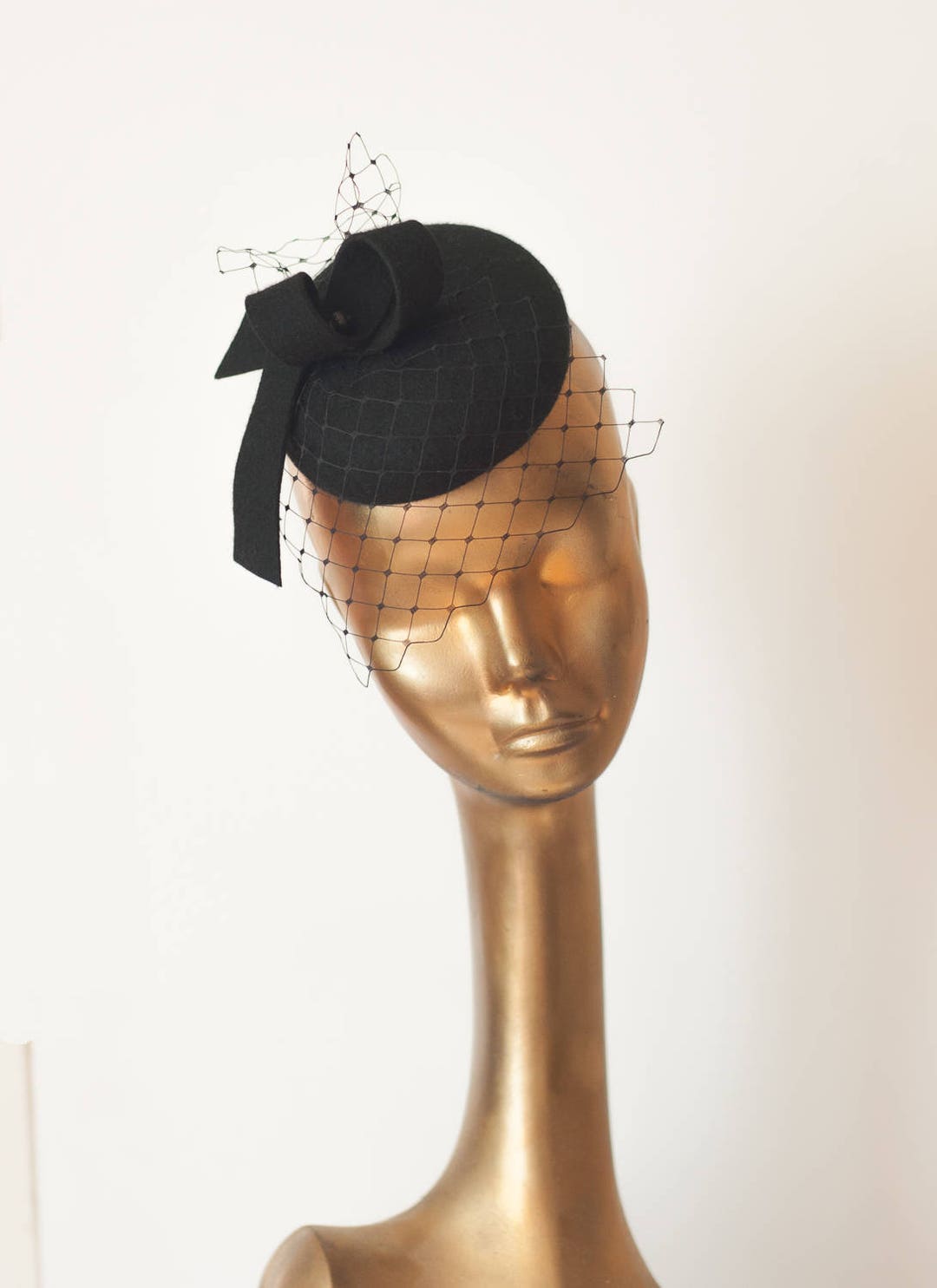 Unique Modern Black FELT FASCINATOR. BRIDAL Fascinator - Etsy