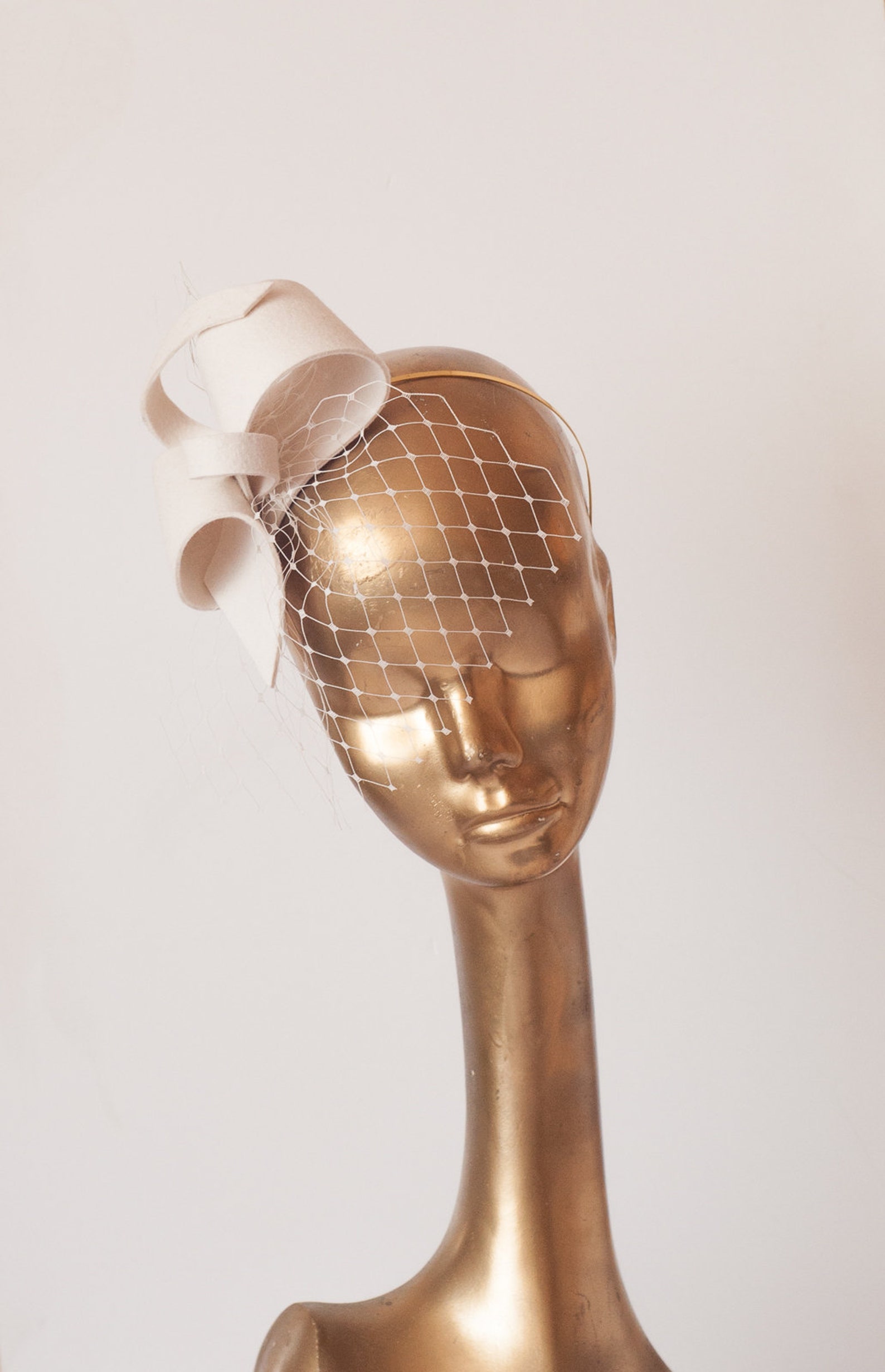 Unique Modern Cream FELT FASCINATOR BRIDAL Fascinator . | Etsy