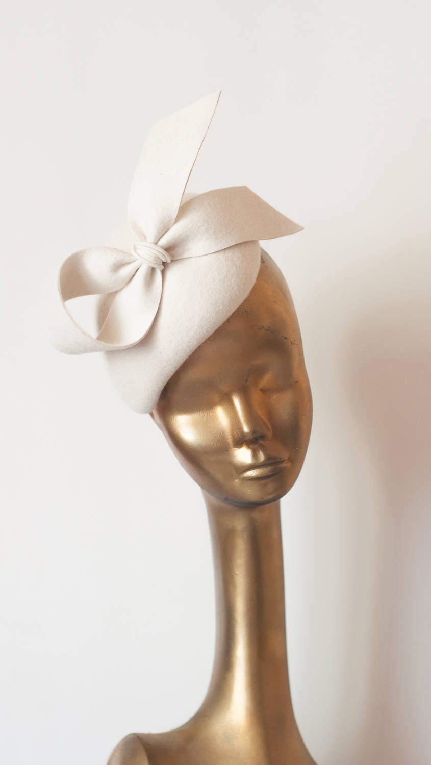 Unique Modern Cream FELT FASCINATOR. BRIDAL Fascinator - Etsy