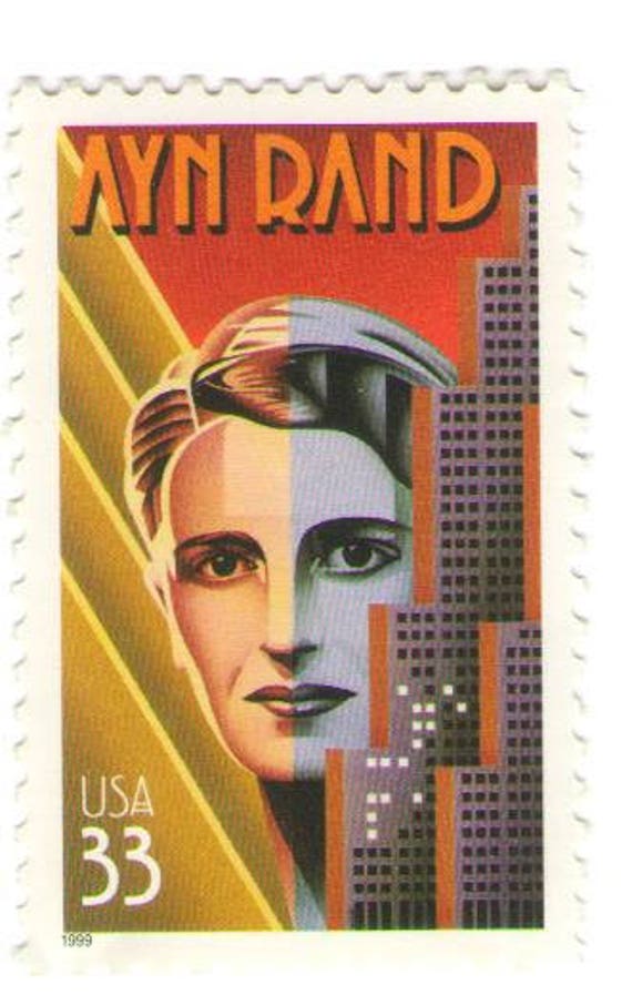 Unused 1999 Ayn Rand Vintage Postage Stamps Number 3308 | Etsy